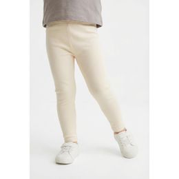 Leggings happy girls, M&auml;dchen, Gr. 110, N-Gr, beige, Strick, Obermaterial: 60% Polyester, 35% Baumwolle, 5% Elasthan, unifarben, eng kn&ouml;chellang, Hosen Leggings, w&auml;rmend und elastisch