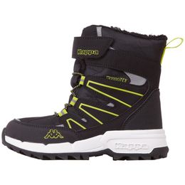 Outdoorwinterstiefel Kappa, Jungen, Gr. 38, schwarz (schwarz, lime), Synthetik, mehrfarbig, Schuhe Outdoorwinterstiefel, mit reflektierenden Details