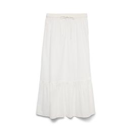 V&eacute;ro Moda Maxirock VERO MODA "VMTRINE MW MAXI SKIRT WVN NOOS", Damen, Gr. XL, snow wei&szlig;, Web, Obermaterial: 100% Baumwolle, unifarben, lang, R&ouml;cke Maxirock, Baumwolle