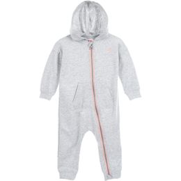Overall LEVI'S KIDS, Jungen, Gr. 9M74, N-Gr, grau (gray heather), Sweatware, Obermaterial: 80% Baumwolle, 20% Polyester, meliert, unifarben, bequem lang, Rundhals, B&uuml;ndchen, Overalls Overall, mit durchgehendem Rei&szlig;verschluss