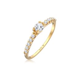 Silberring Elli Premium "Ring Topas Solit&auml;r Verlobung 375er Gelbgold" Gr. 56, gold, Fingerringe, Damen, 56, Gelbgold 375, Silberring