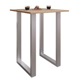 Bartisch Vcm "Holz Bartisch Stehtisch Tisch Tresen Xona 80x50", braun (silber, sonoma, eiche), B:80cm T:50cm, Tische, Bartisch