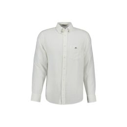 Langarmhemd Gant "Hemd REGULAR COTTON LINEN SHIRT 1er Pack", Herren, Gr. XXL, N-Gr, wei&szlig;, Obermaterial: 55% Leinen LI. 45% Baumwolle CO., Hemden Langarmhemd