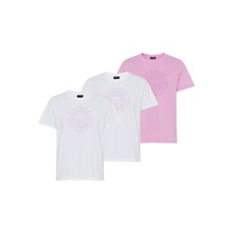 T-Shirt Chiemsee, Damen, Gr. L, wei&szlig;, Jersey, Obermaterial: 100% Baumwolle, bedruckt, unifarben, figurumspielend h&uuml;ftlang, Rundhals, Shirts T-Shirt, figurbetonte Passform, Kurzarm, mit Frontdruck, Rundhalsausschnitt, Topseller