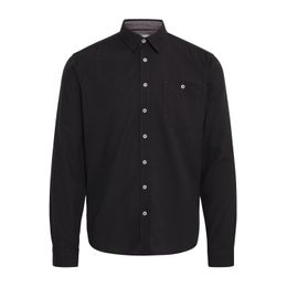 Langarmhemd Blend "Langarmhemd BHBOBBY Shirt", Herren, Gr. XL, N-Gr, schwarz, Obermaterial: 55% Leinen LI. 45% Viskose CV., Hemden Langarmhemd