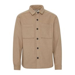 !Solid Langarmhemd SOLID "Langarmhemd SDTam", Herren, Gr. XXL, N-Gr, beige (humus), Obermaterial: 100% Polyester PES., Hemden Langarmhemd