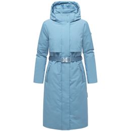 Wintermantel Navahoo "Wintermantel Waldbummler 14", Damen, Gr. L, blau (powder blau), Obermaterial: 100% Polyester PES. Obermaterial: Futter: 100% Polyester PES. 100% Polyester PES., M&auml;ntel Wintermantel