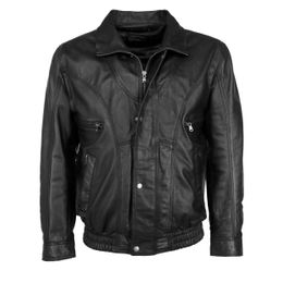 Bikerjacke JCC "Lederjacke 3102125", Herren, Gr. 62, schwarz, Obermaterial: 100% Lammnappaleder LANA. Futter: 100% Baumwolle CO., Jacken Bikerjacke