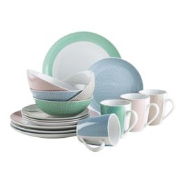 M&auml;ser Kombiservice M&Auml;SER "Kitchen Time II", bunt (rosa, blau, gr&uuml;n, beige), 16, Geschirr-Sets, Kombiservice