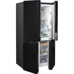 Siemens Multi Door "KF96NAXEA", Energieeffizienz: E, schwarz (geb&uuml;rsteter schwarzer stahl antifingerprint), B:91cm H:183cm T:73,1cm, K&uuml;hlschr&auml;nke, noFrost, hyperFresh Schubladen, LED-Licht, superK&uuml;hlen, superGefrieren, Multi Door, Topseller