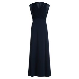 Abendkleid Vera Mont "Abendkleid mit Raffung", Damen, Gr. 40, EURO, blau (night sky), 95% Polyester PES. 5% Elasthan EL., Kleider Abendkleid