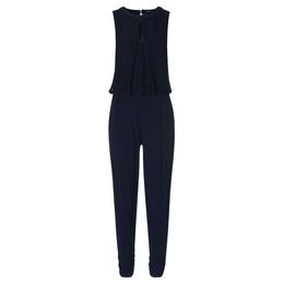 Jumpsuit Vera Mont "Jumpsuit mit Cut-Outs", Damen, Gr. 48, EURO, blau (night sky), Obermaterial: 95% Polyester PES. 5% Elasthan EL., Overalls Jumpsuit