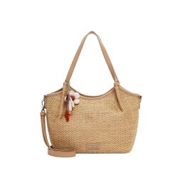 Shopper Tamaris "Shopper TAS Konstantina", Damen, Gr. B/H/T: 36cm x 16cm x 10cm 0, beige (sand 420), Polypropylen, Taschen Shopper