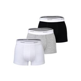 Boxershorts Gant "Boxershort 3er Pack", Herren, Gr. L, bunt (schwarz, grau, wei&szlig;), Obermaterial: 95% Baumwolle CO. 5% Elasthan EL., Unterhosen Boxershorts