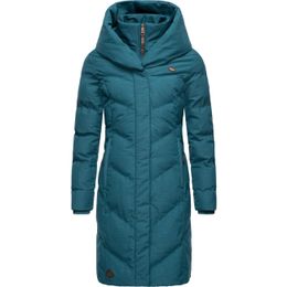 Steppmantel Ragwear "Wintermantel Natalka Melange", Damen, Gr. XS, blau (deep ocean), Obermaterial: 100% Polyester PES. Obermaterial: Futter: 100% Polyester PES. 100% Polyester PES., M&auml;ntel Steppmantel