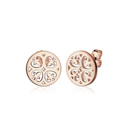Paar Ohrstecker Elli "Ohrringe Ornament Orientalisch Filigran 925 Silber", rosa (rosegold), Ohrringe, Damen, ohne Stein, Silber 925 (Sterlingsilber), Paar Ohrstecker