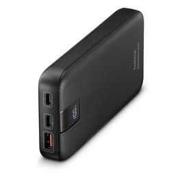 Hama Powerbank "Power Pack 10000 mAh (Schnellladen, 2x USB-C 1x USB-A, mit Ladekabel)", grau, 10.000mAh, Akkumulatoren, Schnellladefunktion mit Power Delivery, Qualcomm Quick Carge&trade; 3.0, Powerbank