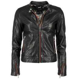 Lederjacke Maze "Lederjacke 42020136", Damen, Gr. S, schwarz, Obermaterial: 100% Lammleder LEL. Futter: 100% Polyester PES., Jacken Lederjacke