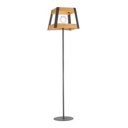JUST LIGHT Stehlampe "CRATE", braun (holzfarben), 1, 1 Stk., Leuchten, Schalter, Schnurschalter, Stehlampe