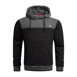 Kapuzenpullover Alessandro Salvarini "Alessandro Salvarini Herren Hoodie AS315", Herren, Gr. S, grau (dunkelgrau, schwarz), Obermaterial: 65% Baumwolle CO. 35% Polyester PES., Sweatshirts Kapuzenpullover