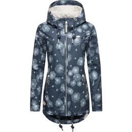 Outdoorjacke Ragwear "&Uuml;bergangsjacke Zuzka Flower", Damen, Gr. S, blau (indigo blau), Obermaterial: 100% Polyester PES. Obermaterial: Futter: 100% Polyester PES., Jacken Outdoorjacke