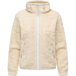 Kapuzensweatjacke Ragwear "Pl&uuml;schjacke Nordicka II", Damen, Gr. M, beige (ecru), Obermaterial: 100% Polyester PES. Futter: 100% Polyester PES., Sweatjacken Kapuzensweatjacke