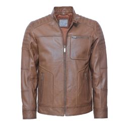 Lederjacke JCC "Lederjacke 31023636", Herren, Gr. 48, braun (cognac), Obermaterial: 100% Lammleder LEL. Futter: 100% Baumwolle CO., Jacken Lederjacke