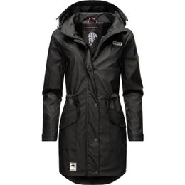 Funktionsmantel Navahoo "Regenjacke Deike", Damen, Gr. XL, schwarz, Obermaterial: 50% Polyurethan PU. 50% Polyester PES. Obermaterial: Futter: 100% Polyester PES., M&auml;ntel Funktionsmantel