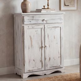 MCW Kommode Schrank, 78x66x33cm, Shabby-Look, Shabby-Look, Vintage ~ wei&szlig;