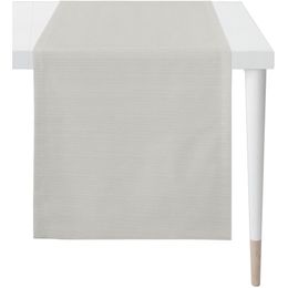 Tischdecke Apelt "3800", grau (hellgrau), B:140cm L:48cm, Baumwolle, Polyester, Tischdecken, Tischdecke, Outdoorstoff