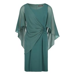 Cocktailkleid Vera Mont "Cocktailkleid mit Raffung", Damen, Gr. 40, EURO, gr&uuml;n (schwarz emerald), Obermaterial: 95% Polyester PES. 5% Elasthan EL., Kleider Cocktailkleid