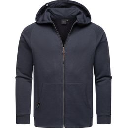 Kapuzensweatjacke Ragwear "Kapuzensweatjacke Zenway", Herren, Gr. M, blau (navy), Obermaterial: 70% Baumwolle CO. 30% Polyester PES., Sweatjacken Kapuzensweatjacke