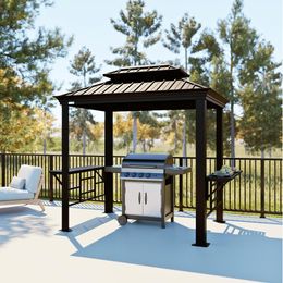 Grillpavillon Sojag "BBQ Messina", grau (wei&szlig;, neutral), B/H/T: 292cm x 262cm x 179cm, Pavillons, Grillpavillon, BxT: 179x292 cm