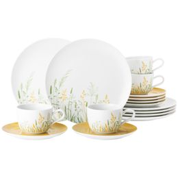 Geschirr-Set Seltmann Weiden "Kaffeeservice Liberty Meadow Grasses 18er Set gelb", gelb, 18, Porzellan, Geschirr-Sets, Geschirr-Set, Sp&uuml;lmaschinenfest, Mikrowellensicher, Ofenfest