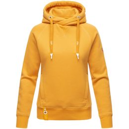 Navahoo Damen Kapuzensweatshirt Hoodie mit Kapuze & Breiten Tunnelzugkordeln Liebesm&auml;uschen