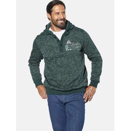 Fleecepullover Jan Vanderstorm "Strickfleeceshirt HARGARD", Herren, Gr. XXL, blau (petrol gemustert), Obermaterial: 100% Polyester COOLMAX PES(Coolmax)., Sweatshirts Fleecepullover