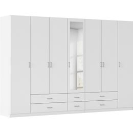 Kleiderschrank Rauch "Schrank Garderobe Ankleide GAMMA Breiten 91/136/181/226/271/315/360 cm", alpinwei&szlig;, griffe alu, B:315cm H:210cm T:54cm, Holzwerkstoff, Schr&auml;nke, Kleiderschrank, verschiedene Griff-Varianten, mit Spiegel TOPSELLER MADE IN GERMANY
