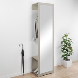 Garderobenschrank OTTO HOME "Paris", kaschmir, B:50cm H:190cm T:35cm, Schr&auml;nke, Garderobenschrank, moderne Garderobenschrank 190cm, mit Kleiderstange und Frontspiegel