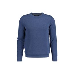 Sweater Gant "Strickpullover COTTON PIQUE C-NECK", Herren, Gr. 5XL, blau (jeansblau melange), Obermaterial: 100% Baumwolle CO., Sweatshirts Sweater