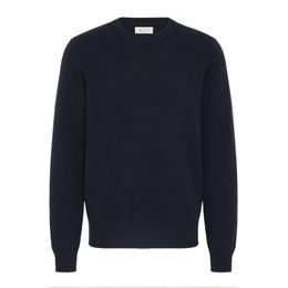 Strickfleece-Pullover Casual Friday "Strickpullover CFTHEO", Herren, Gr. S, blau (schwarz navy), Obermaterial: 39% Baumwolle CO. 34% Polyester PES. 27% Viskose CV., Pullover Strickfleece-Pullover
