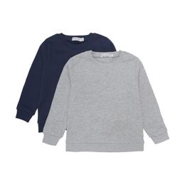 Sweatshirt Minymo "Rundhalspullover MISweatshirt", Jungen, Gr. 110, grau (grau melange), Obermaterial: 100% Baumwolle CO., Pullover Sweatshirt