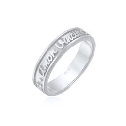 Silberring Elli "Ring Bandring Worte Amor Vincit Omnia 925 Silber" Gr. 52, silber, Fingerringe, Damen, 52, Silber 925 (Sterlingsilber), Silberring