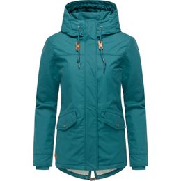 Winterjacke Ragwear "Winterjacke Parkker Warm YOUMODO", Damen, Gr. XS, gr&uuml;n (ocean gr&uuml;n), Obermaterial: 65% Polyester PES. 35% Baumwolle CO. Obermaterial: Futter: 100% Polyester PES. 100% Polyester PES., Jacken Winterjacke