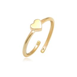 Silberring Elli "Ring Kinder Herz Liebe 925 Silber", gold, Fingerringe, M&auml;dchen, Silber 925 (Sterlingsilber), Silberring