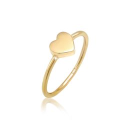 Silberring Elli "Ring Herz Liebe Valentinstag Zeitlos 925 Silber" Gr. 52, gold, Fingerringe, Damen, 52, Silber 925 (Sterlingsilber), Silberring