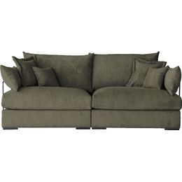 Big-Sofa Home Affaire "Casa, Breite 247 cm", khaki, B:247cm T:123cm, 100% Polyester, Sofas, Big-Sofa, Mega-Sofa, Cord oder Chenille-Struktur w&auml;hlbar, mit Federkern