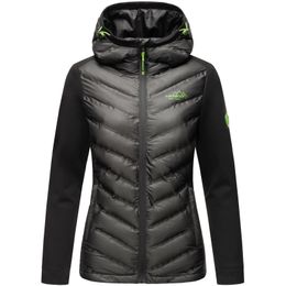 Navahoo Damen Stylische Outdoorjacke &Uuml;bergangsjacke mit Kapuze Nimm-Mich-Mit