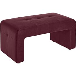Polsterhocker exxpo - SOFA FASHION "Barista Hockerbank mit hoher Bodenfreiheit", rot (burgundy), B:104cm H:51cm T:55cm, Carabu (50%Polyester, 35%Polyacryl, 15%Polyamid), Hocker, Polsterhocker, Sitz gepolstert,Breite ca.100 cm