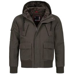 Winterjacke Alessandro Salvarini "Alessandro Salvarini Herren Winter Jacke AS139", Damen, Gr. L, grau (dunkelgrau), Obermaterial: 100% Baumwolle CO., Jacken Winterjacke