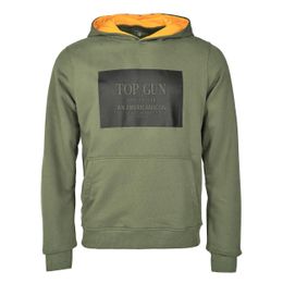 Kapuzensweatshirt Top Gun "Hoodie TG20213015", Herren, Gr. S, gr&uuml;n (olive), Obermaterial: 100% Baumwolle CO., Pullover Kapuzensweatshirt